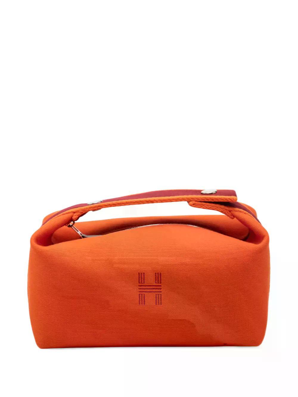 HermèS 2020-2025 Small Toile Bride A Brac Case Vanity Bag - Orange ...