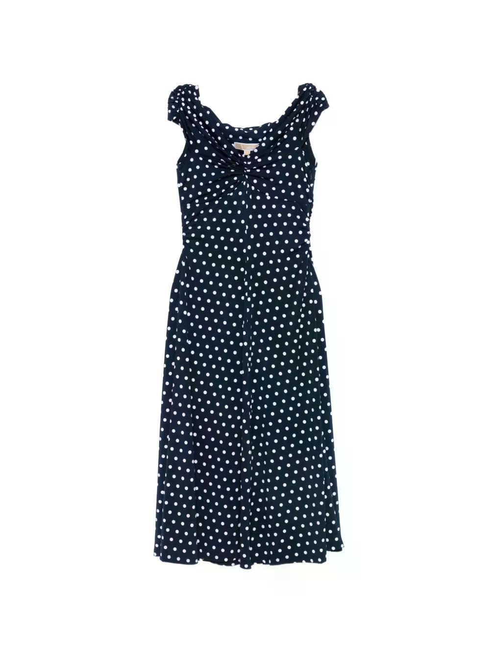Michael Kors Polka-dot Midi Dress - Blue | Editorialist
