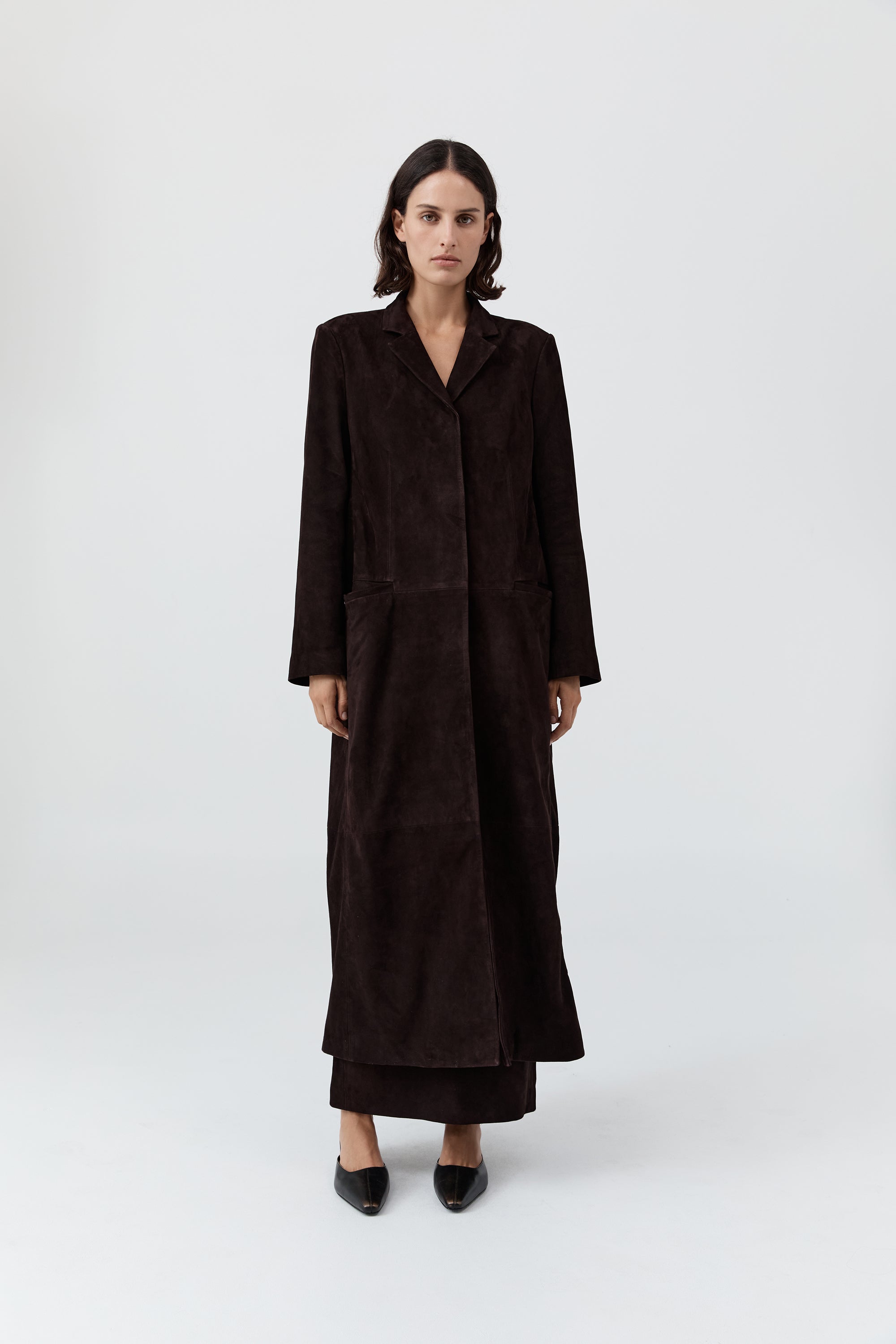 ST. AGNI St Agni Suede Tailored Coat