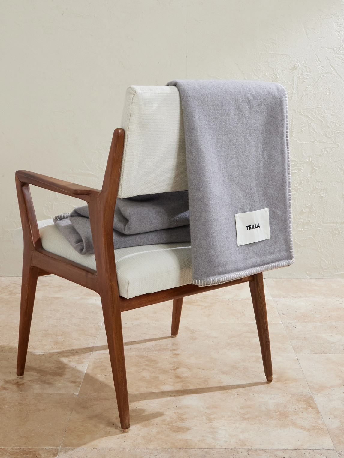 Tekla Logo-AppliquéD Wool Blanket - Gray | Editorialist
