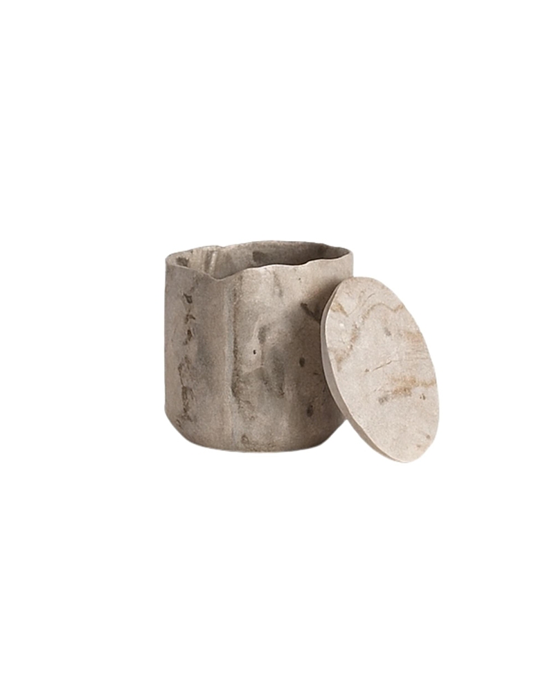 Andjacob Less Is More Low Container - Travertine Marble | Editorialist