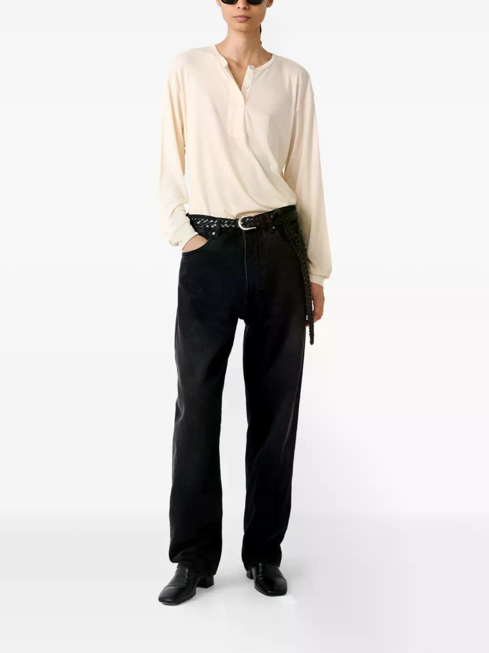 STUDIO NICHOLSON Studio Nicholson Canvas Grandad Collar Top