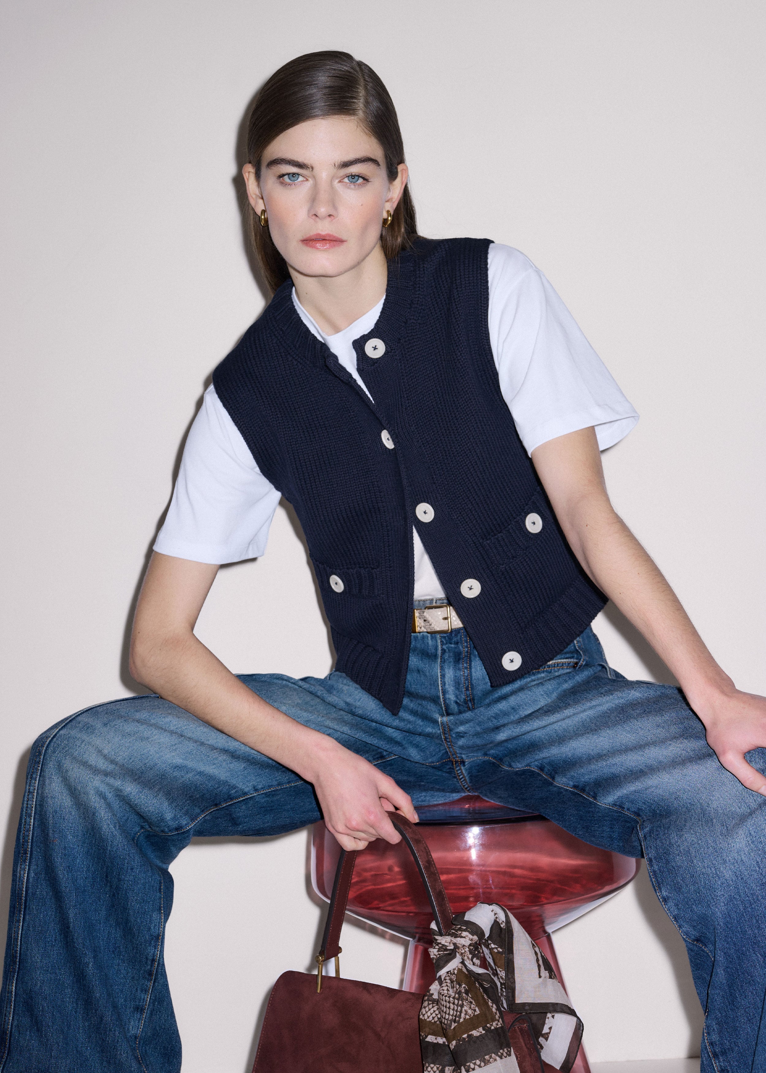 ME+EM Button-Detailed Straight Vest
