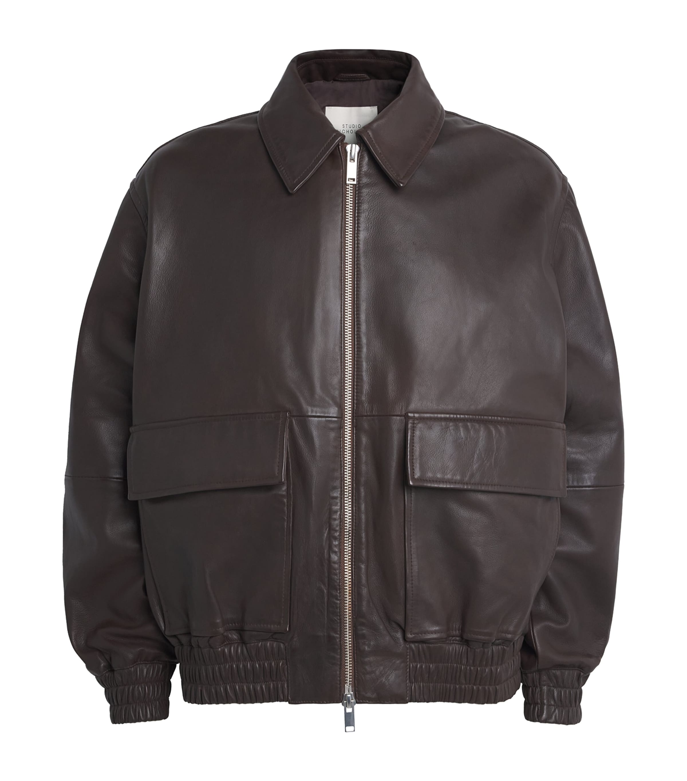 Studio Nicholson Piston Leather Bomber Jacket - Brown | Editorialist