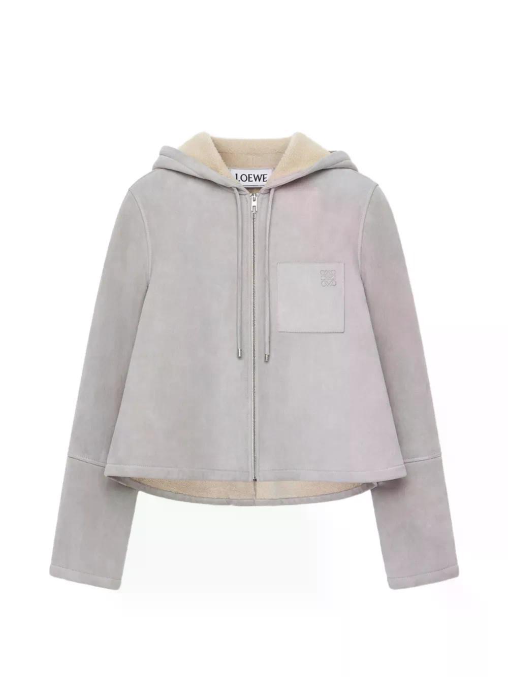 Loewe Logo-Detail Hooded Jacket - Grey | Editorialist