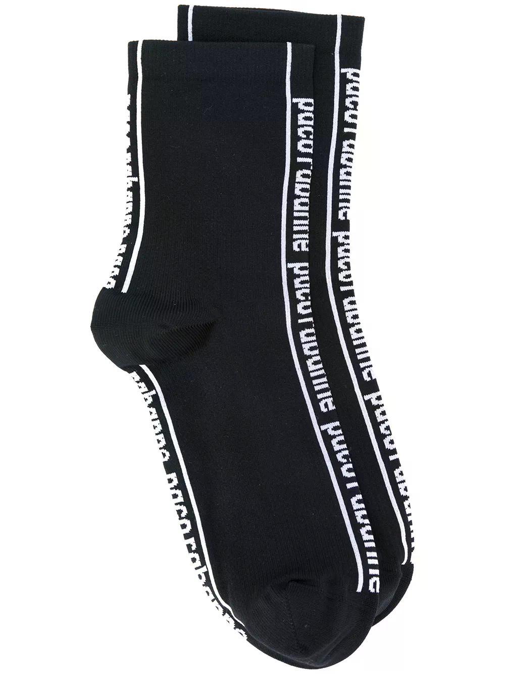 Rabanne Logo Socks - Black | Editorialist