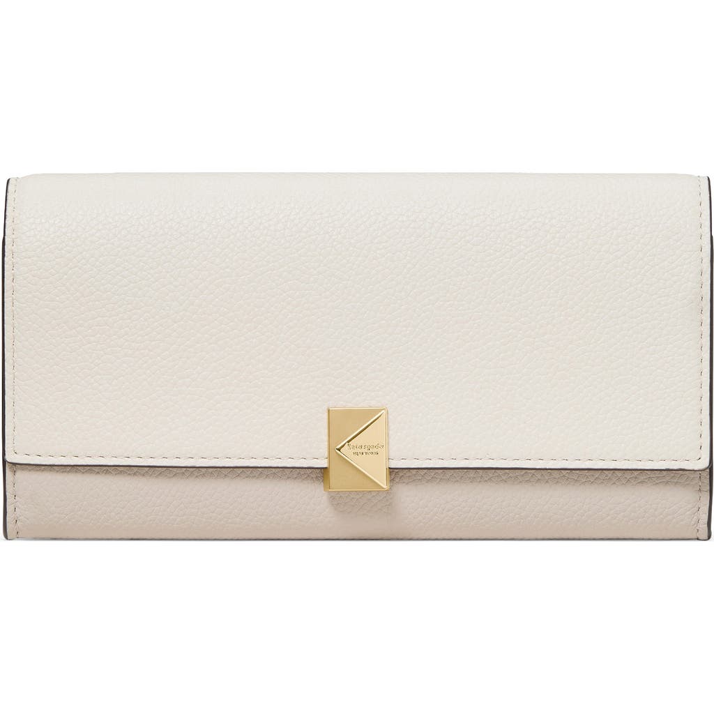 Kate Spade New York Deco Colorblock Pebble Leather Wallet - Cashew Milk ...