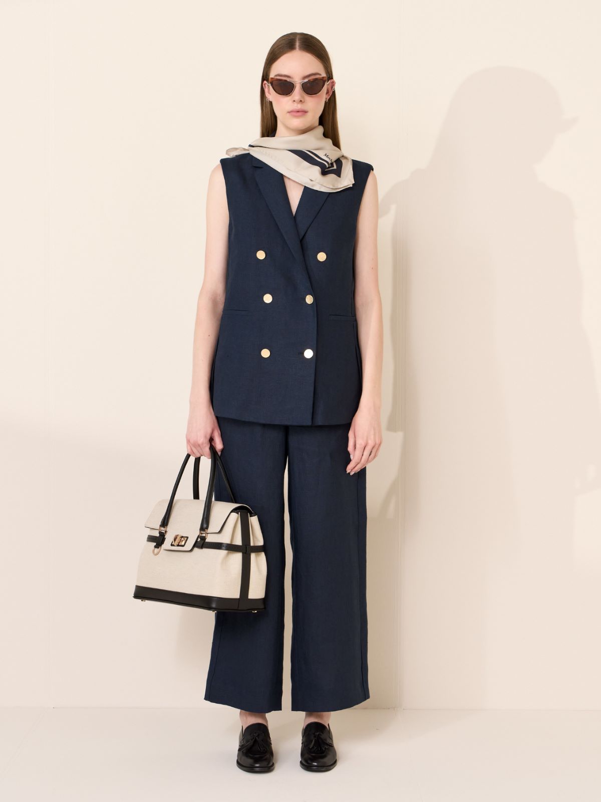 MAX MARA Max Mara Linen Basketweave Gilet