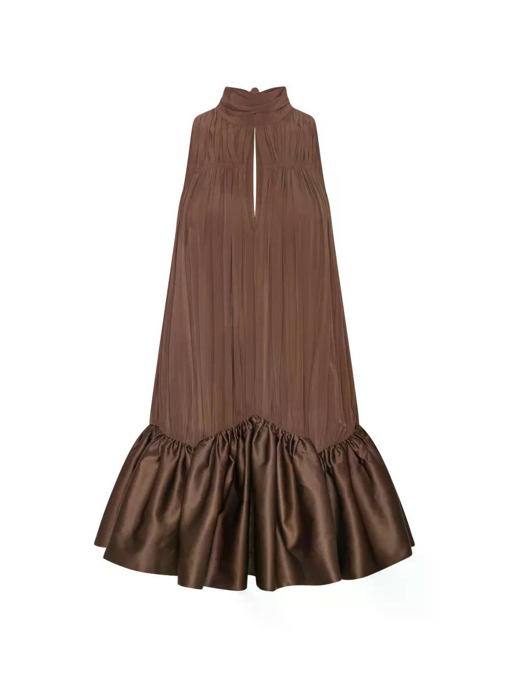 Rotate By Birger Christensen Gathered Mini Dress - Brown - 60% Off