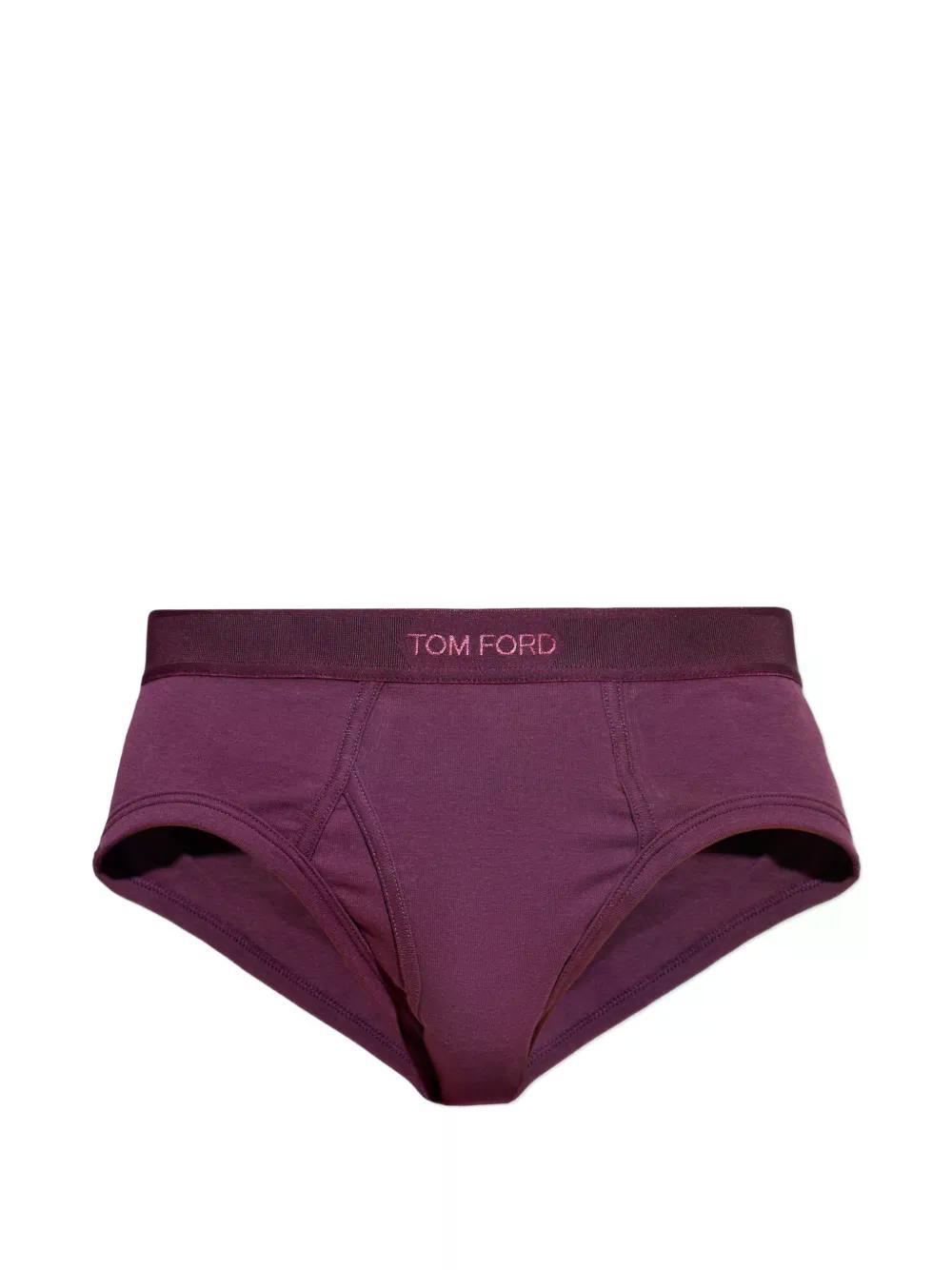 Tom Ford Logo-Waistband Briefs - Purple | Editorialist
