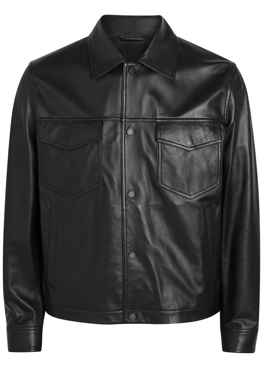 Emporio Armani Leather Jacket In Black - 55% Off | Editorialist