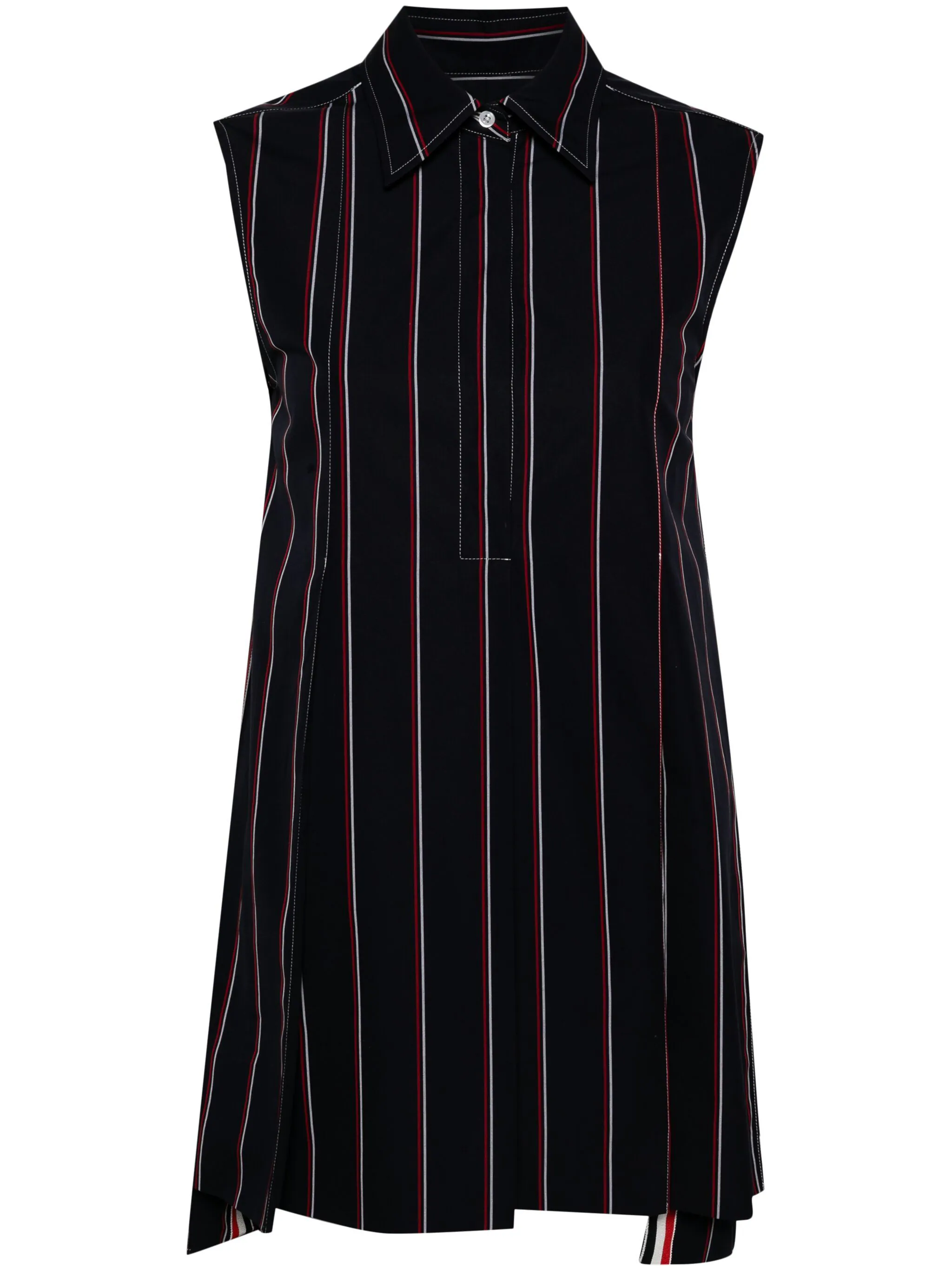 THOM BROWNE RWB Stripe Mini Wide Shirt Dress