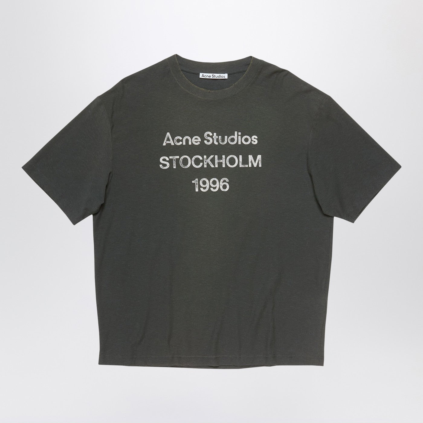 Acne Studios Logo T Shirt Relaxed Fit Faded - Black | Editorialist