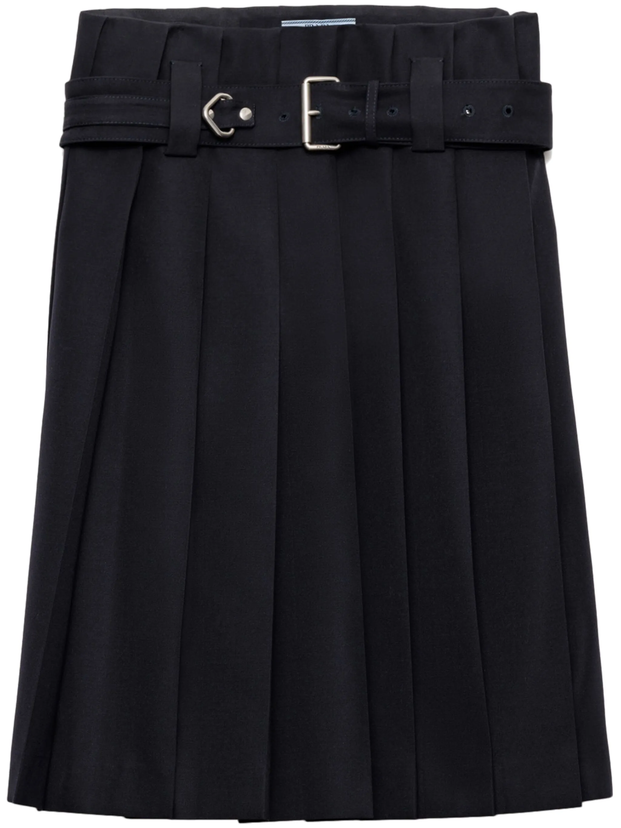 PRADA Belted Pleated Mid-Length Skirt
