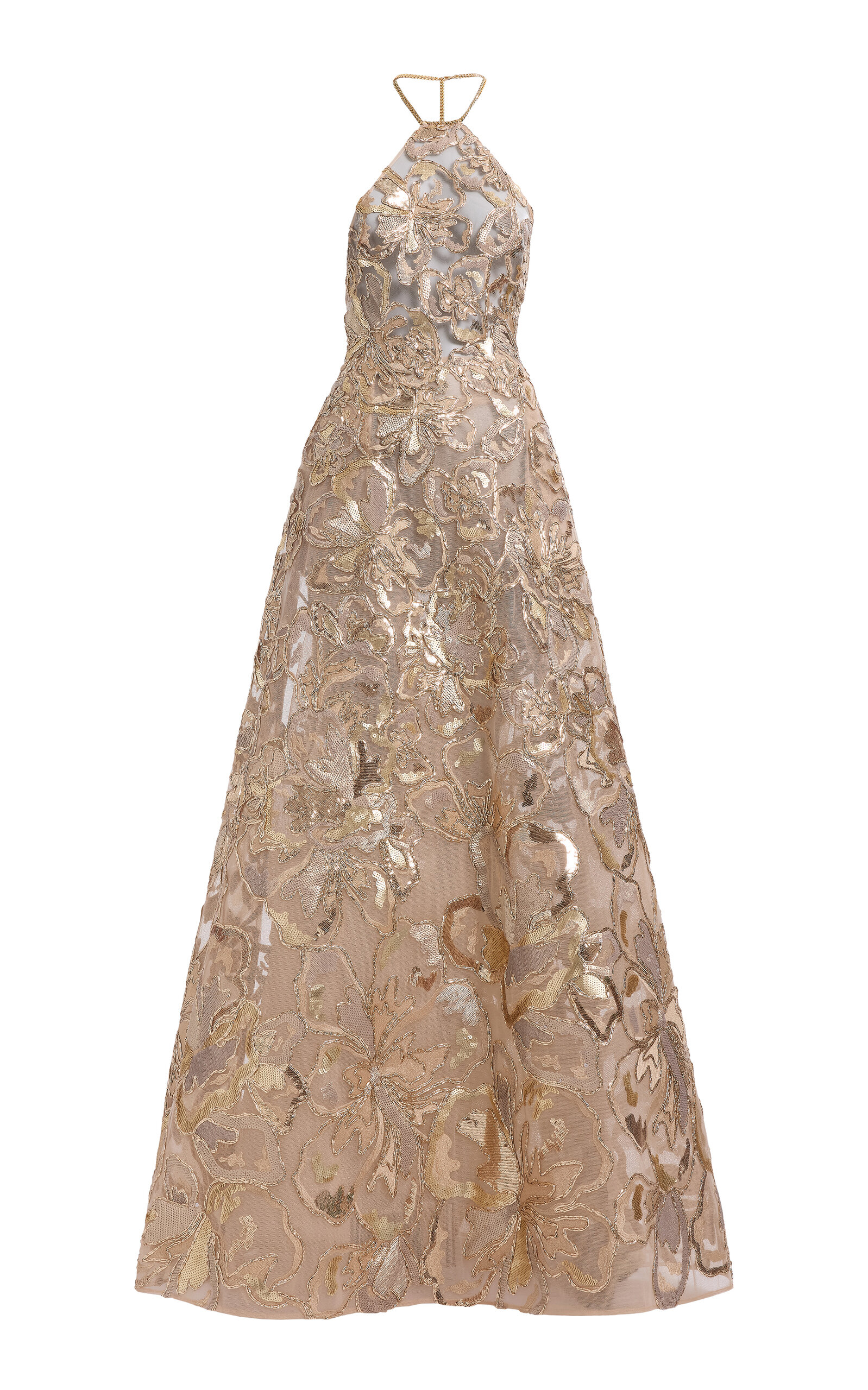 Elie Saab Embroidered Metallic Gown - Gold | Editorialist