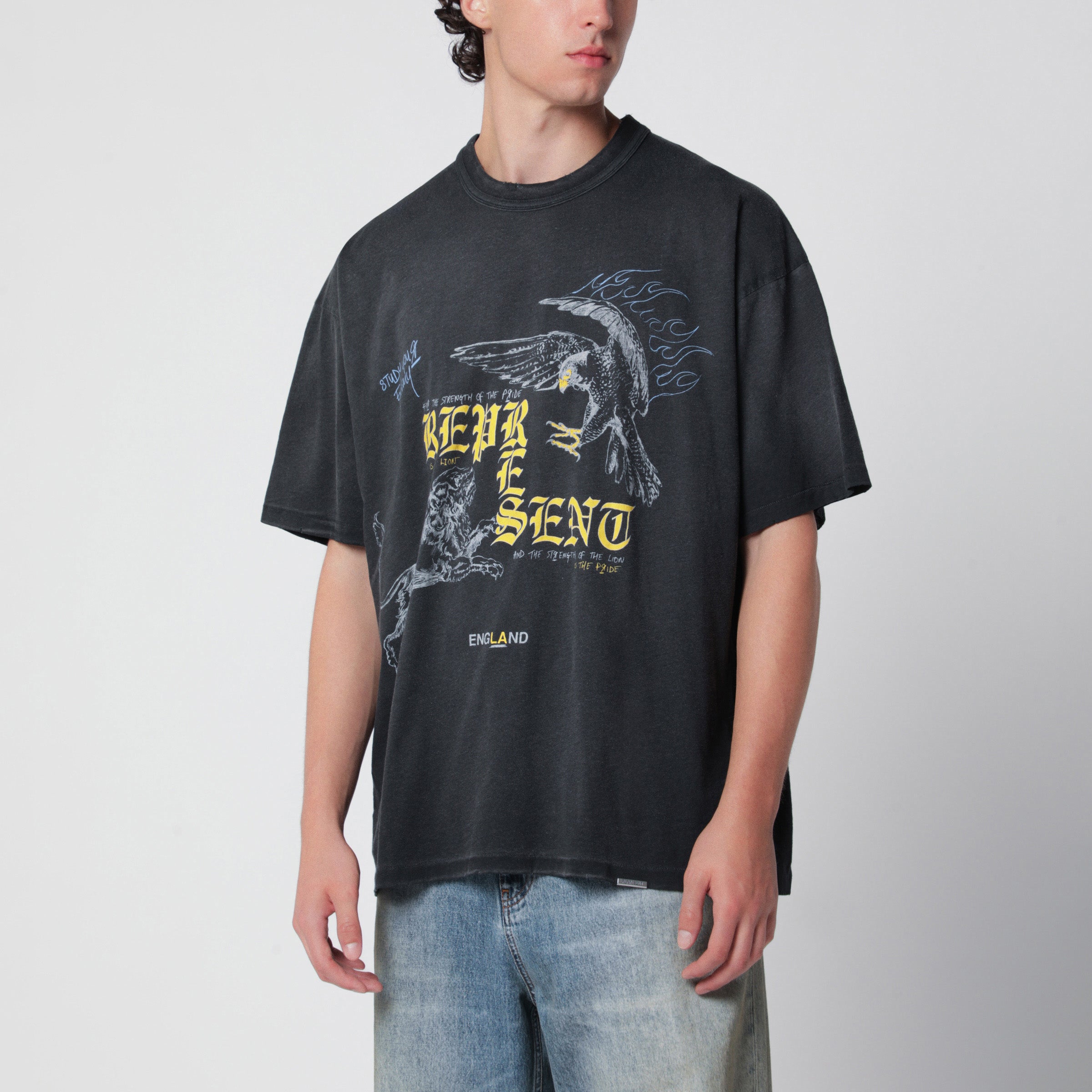 REPRESENT Represent Eagle Logo Faded Graphic T-Shirt