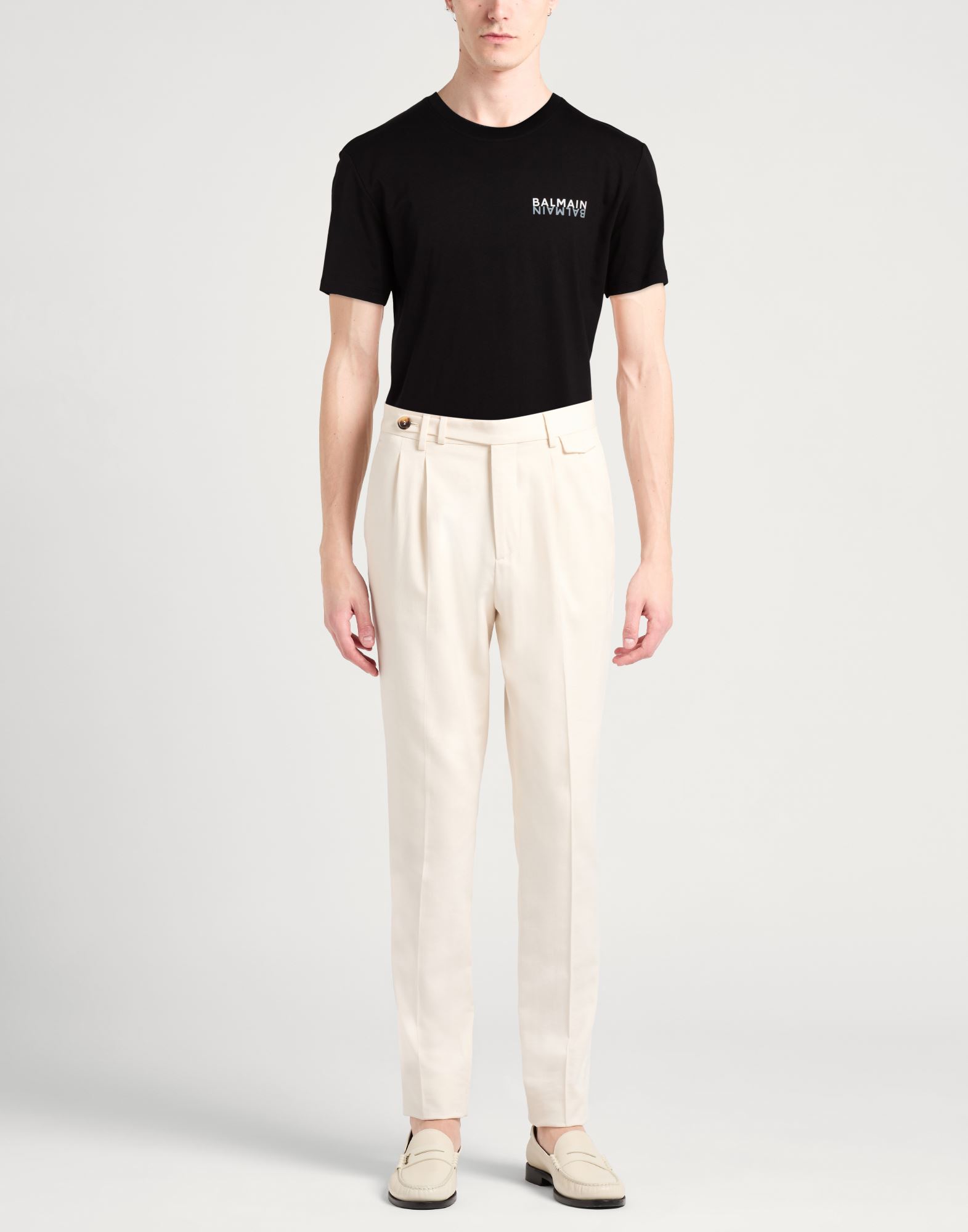 BALMAIN man t-shirt white size xl cotton