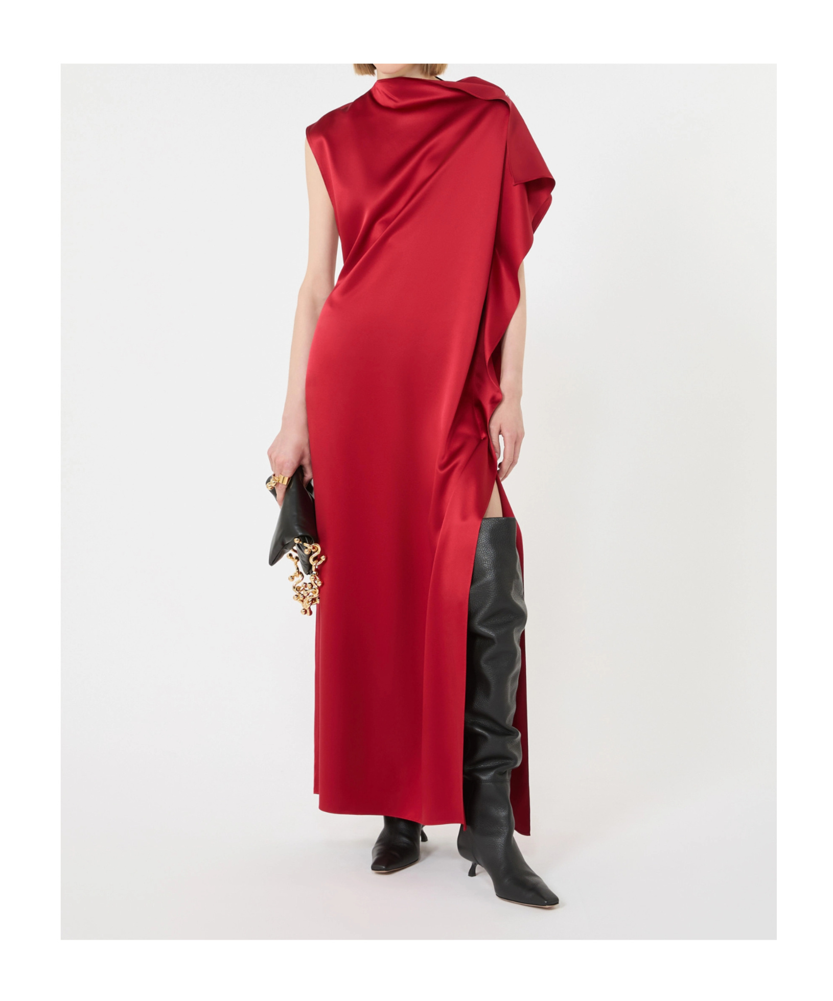 SPORTMAX Giara draped silk maxi dress
