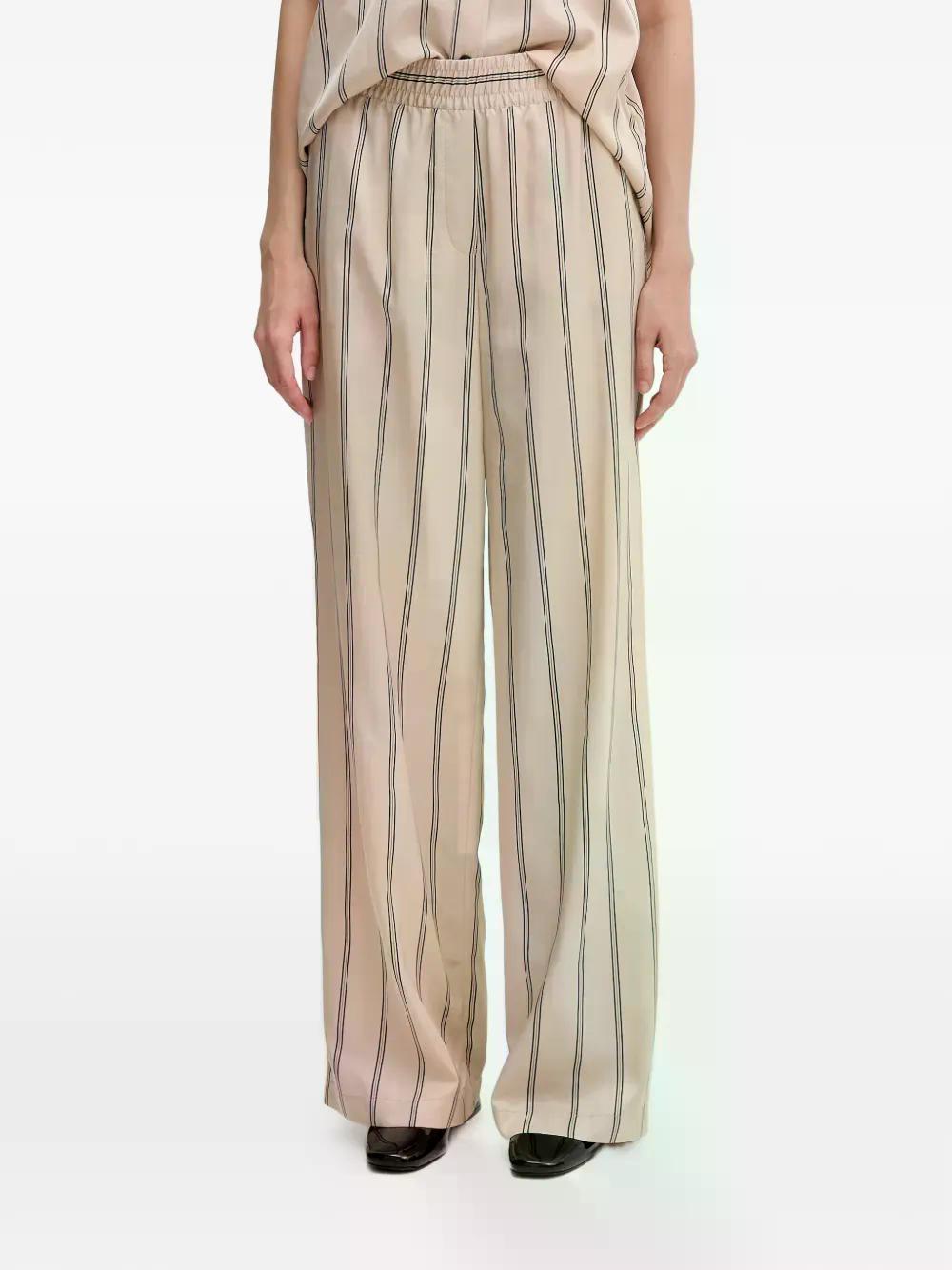 MARC AUREL Striped Wide Leg Trousers