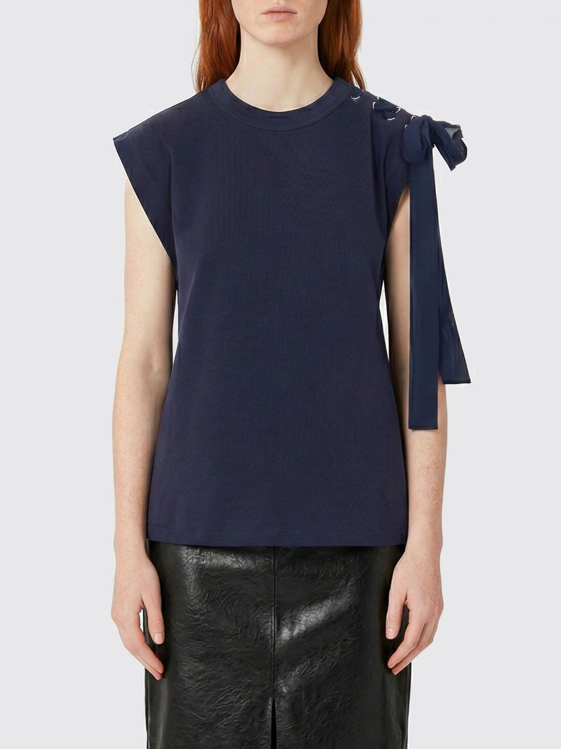 TWINSET Twinset Cotton T-Shirt with Embellished Straps