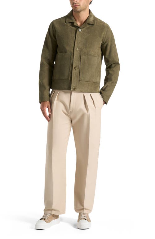 MANIÈRE DE VOIR Michel Suede Jacket with Revere Collar
