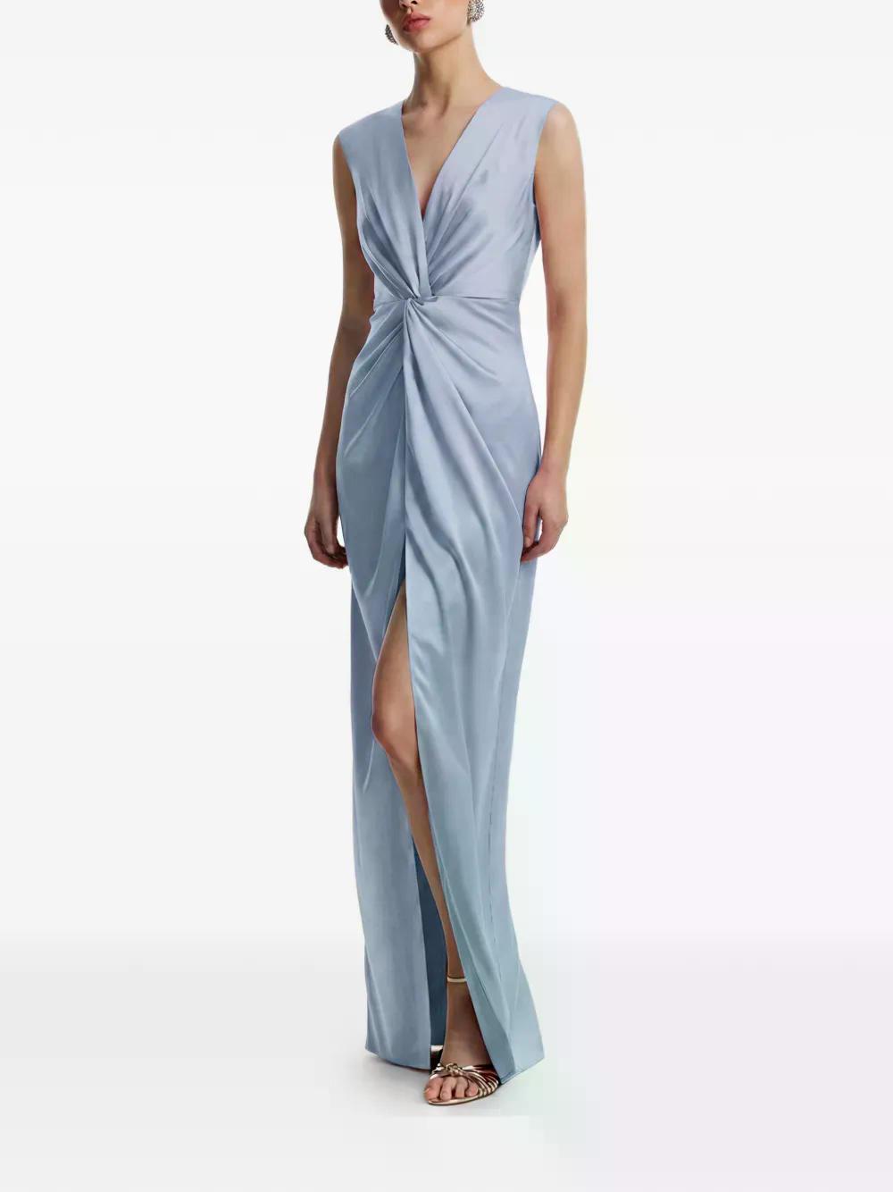 FRAMBOISE V-Neck Sleeveless Split Dress