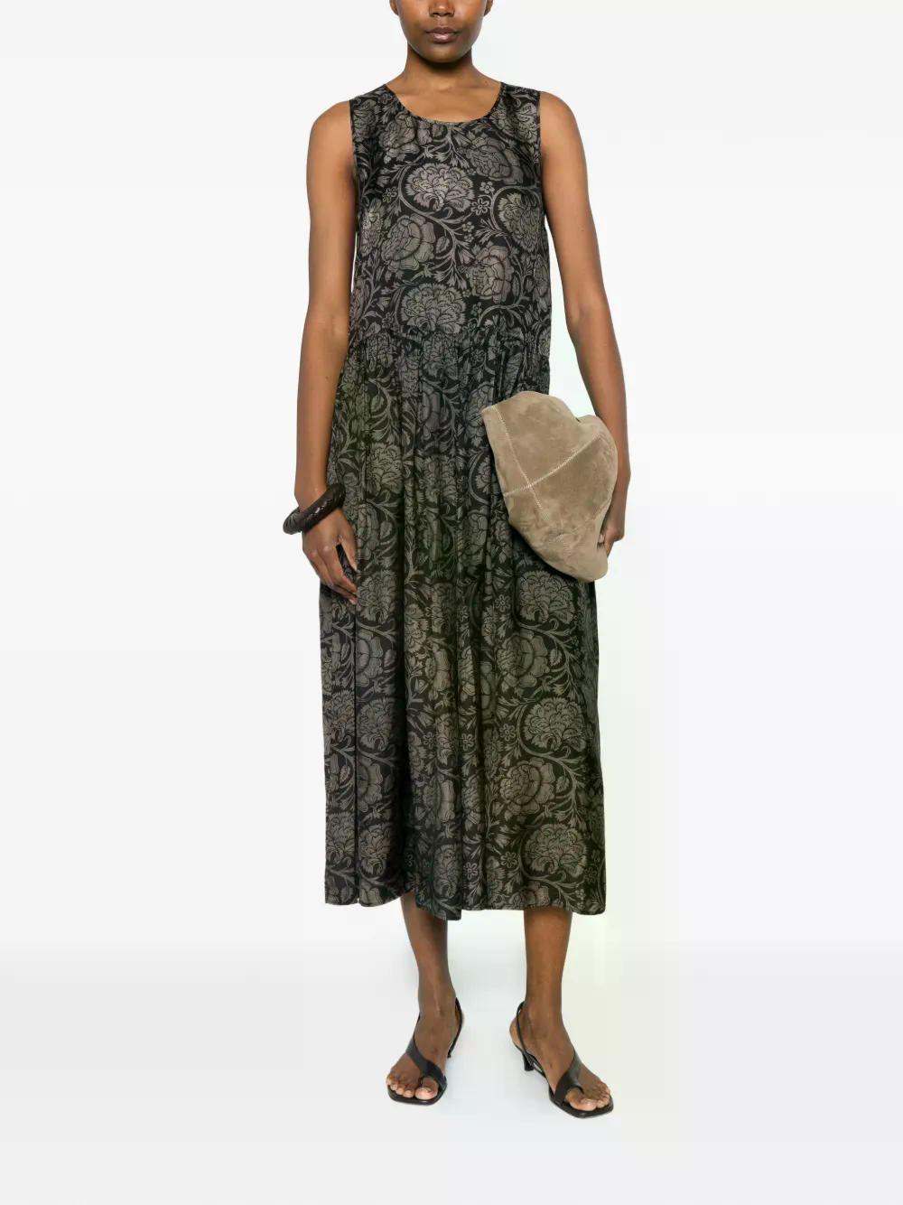 UMA WANG Floral-Print Midi Dress