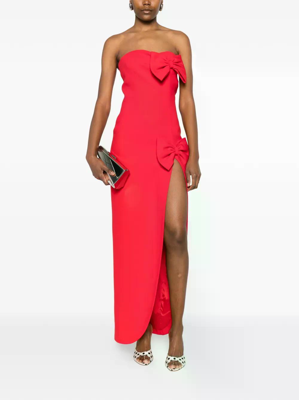 ALESSANDRA RICH Alessandra Rich Cady Evening Dress with Bows