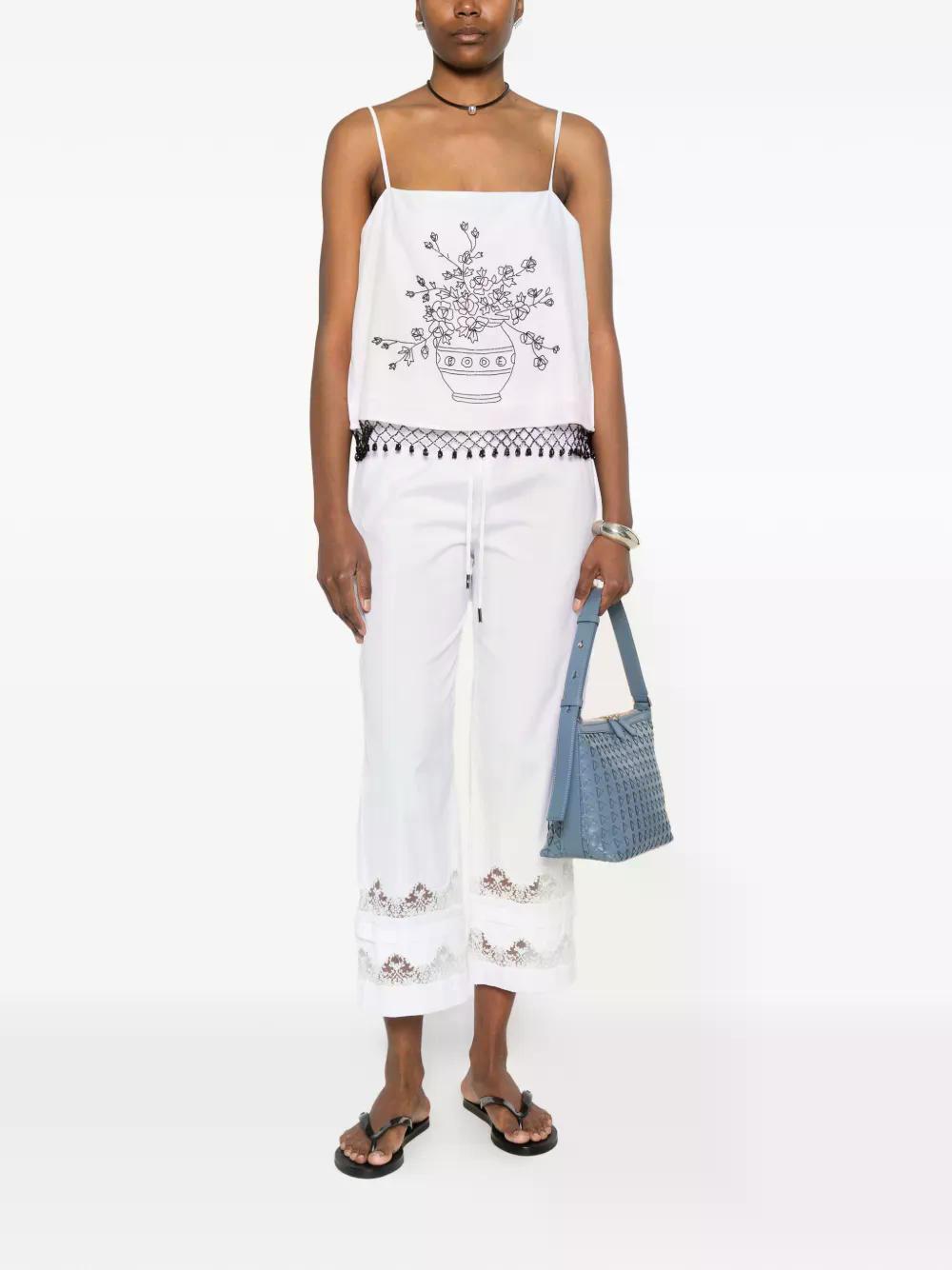 ERMANNO SCERVINO Lace-Trim Cropped Trousers