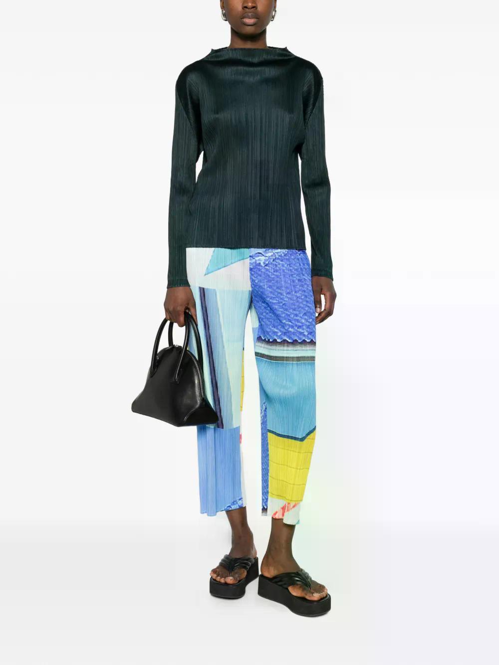 ISSEY MIYAKE Pleated Geometric Trousers