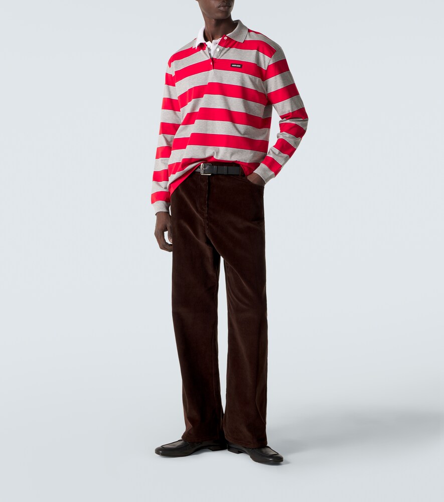 MIU MIU striped cotton jersey polo shirt
