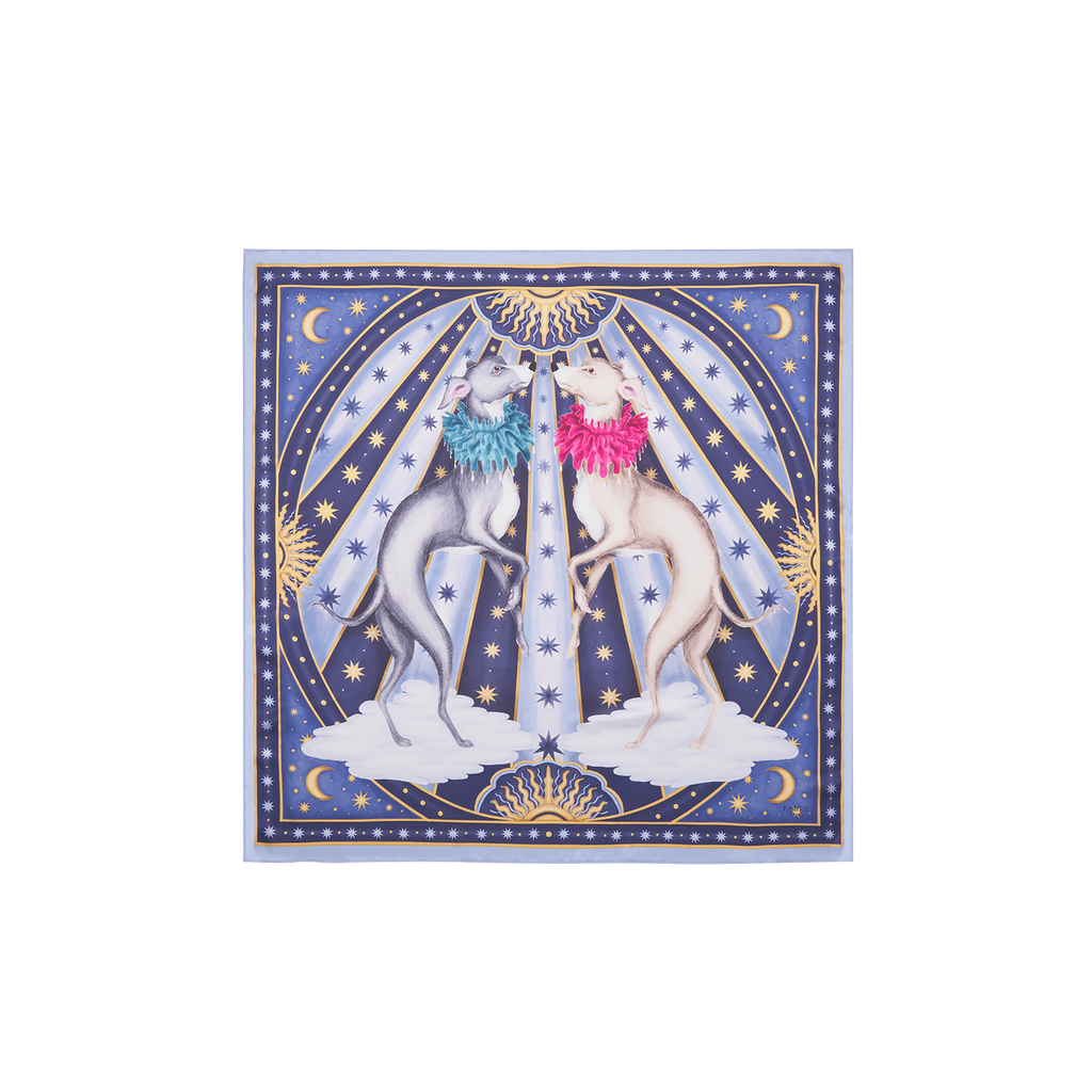 FABLE ENGLAND catherine rowe pet portraits whippet silk square scarf