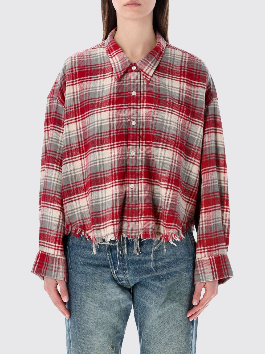R13 R13 Cotton Check Print Shirt