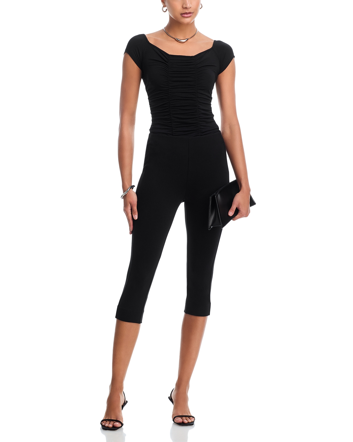L'AGENCE L'agence Off Shoulder Ruched Bodysuit