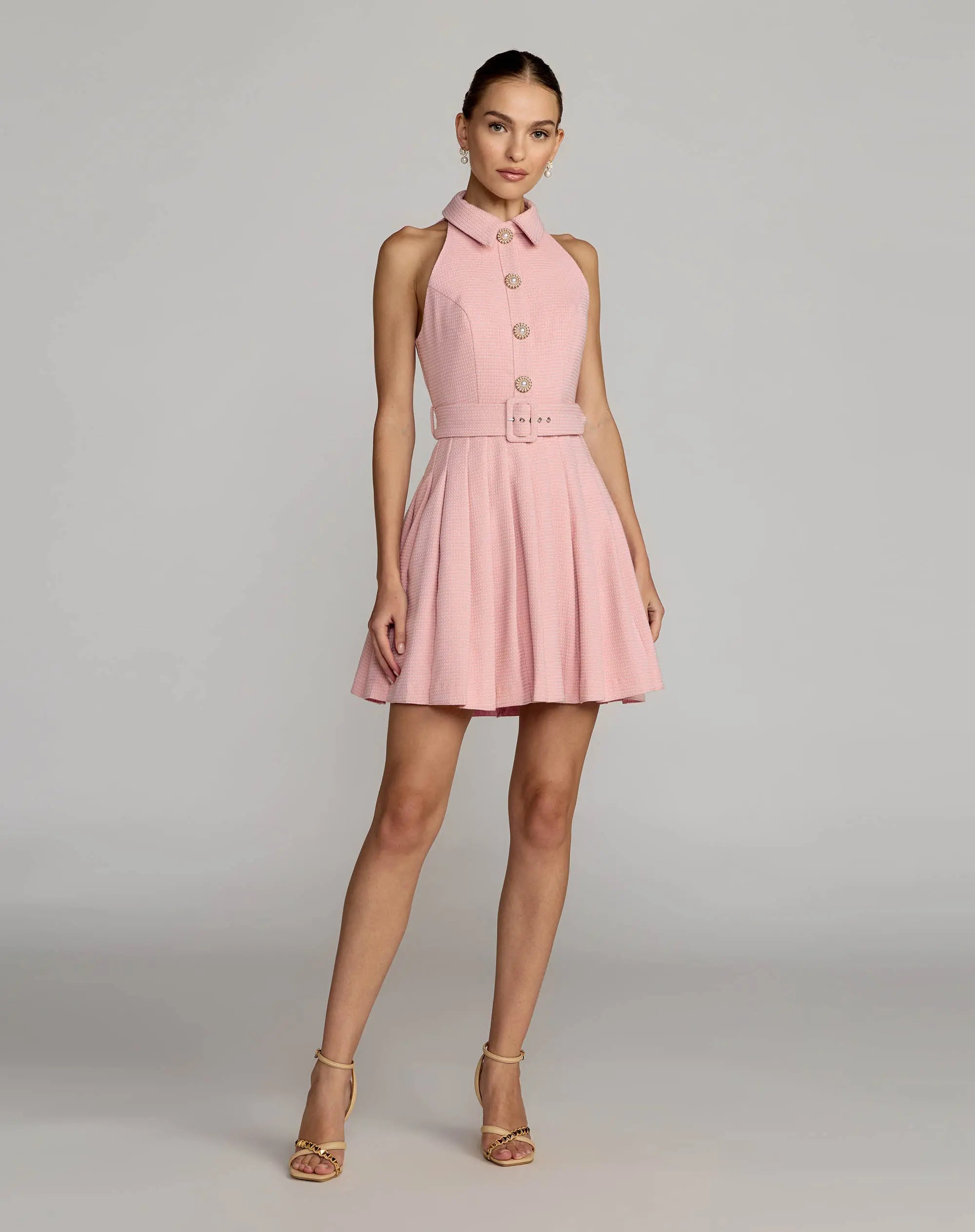 ASTR THE LABEL ASTR the Label Jamia Peplum Button-Front Mini Dress