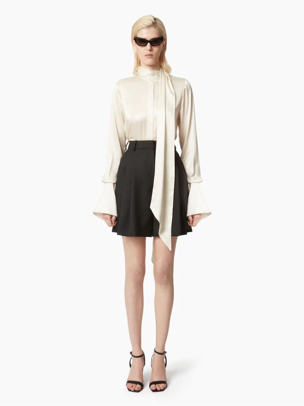 NINA RICCI Satin Lavallière Blouse