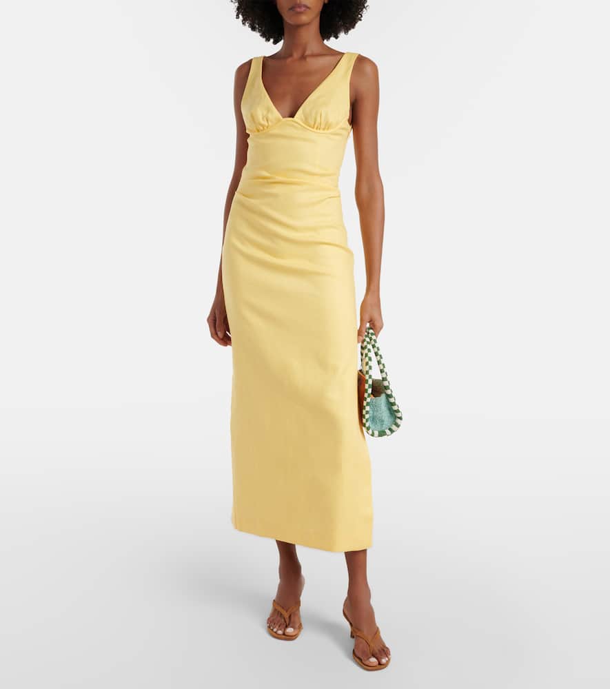 Lilly Pulitzer Calina Linen Midi Dress - Barton Blue | Editorialist