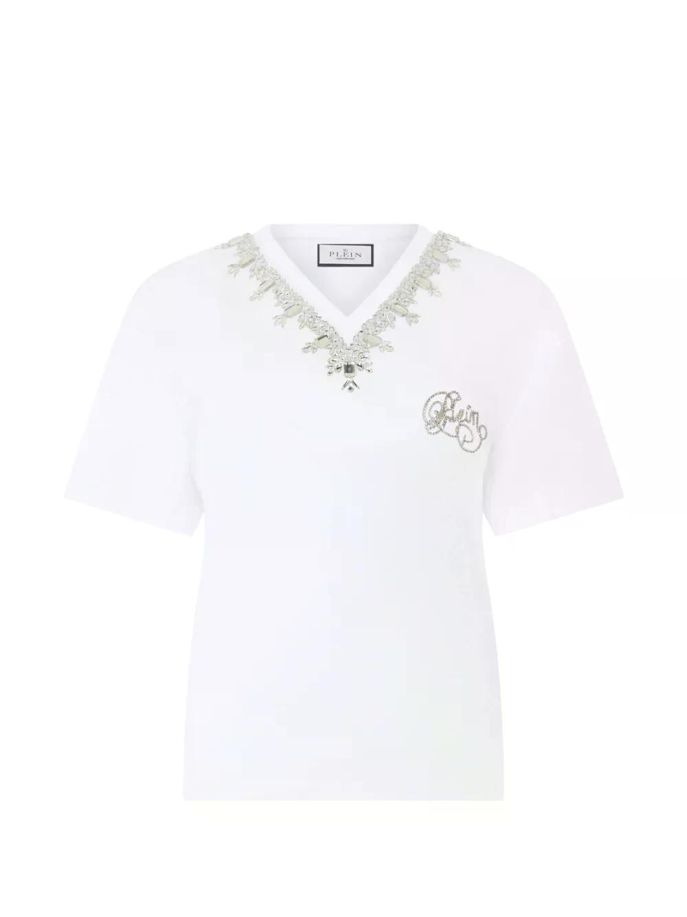 PHILIPP PLEIN Embroidered V-Neck T-Shirt