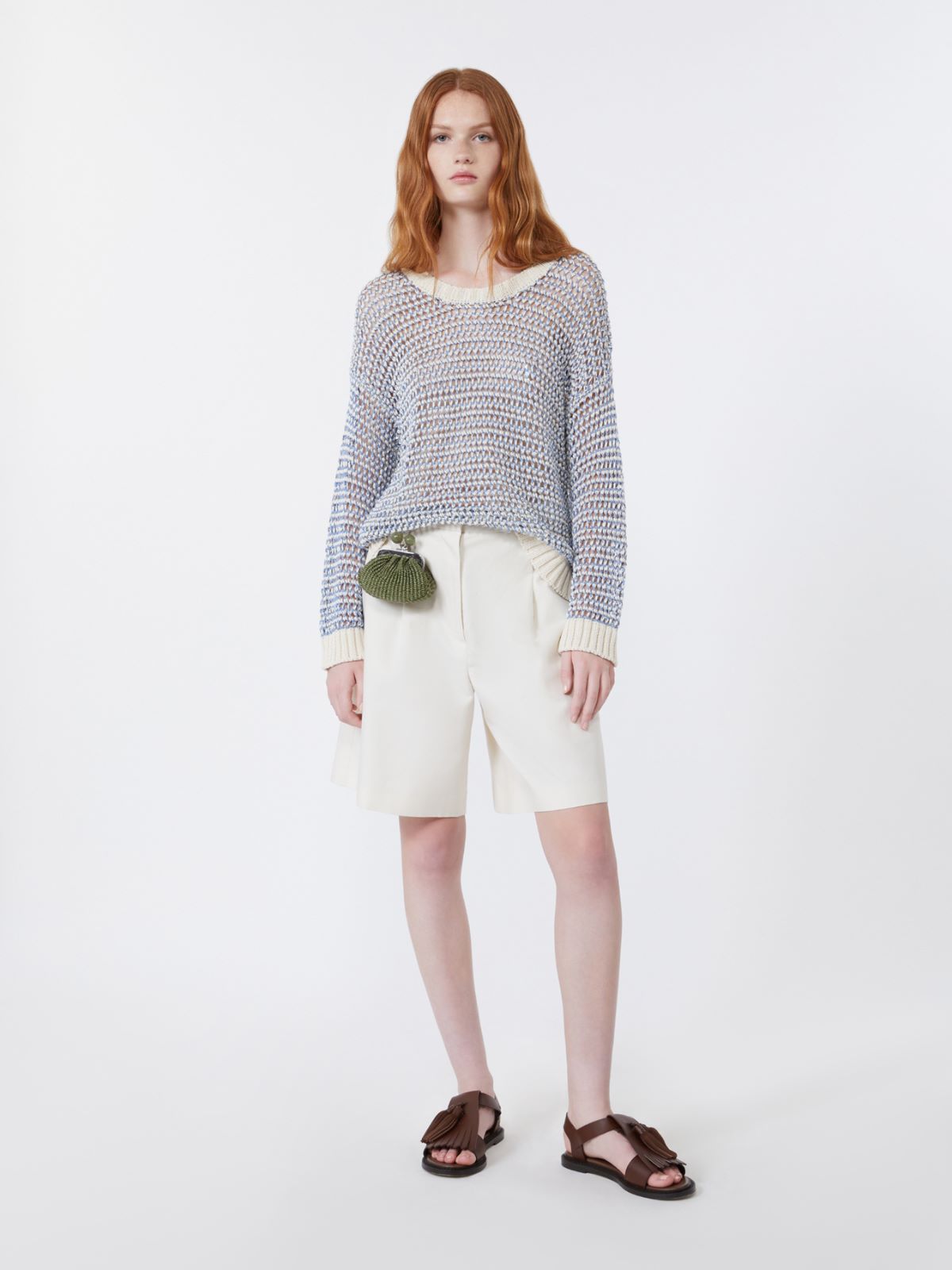 MAX MARA Cotton and Linen Canvas Bermuda Shorts