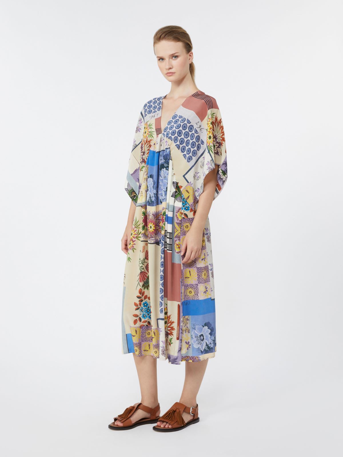 MAX MARA Printed Silk Crêpe de Chine Midi Dress