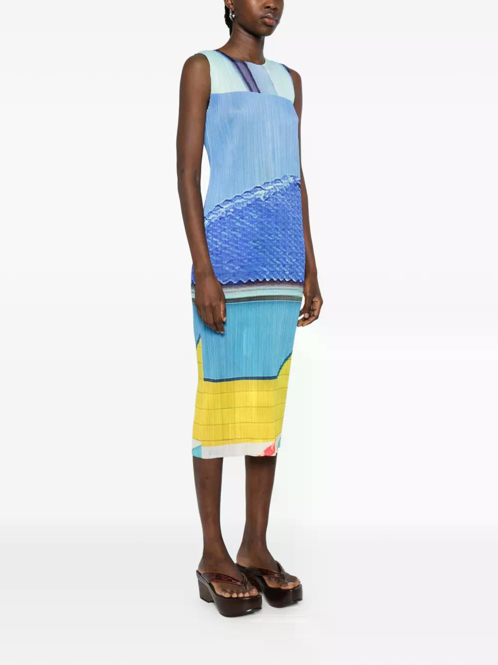 ISSEY MIYAKE Pleated Midi Dress