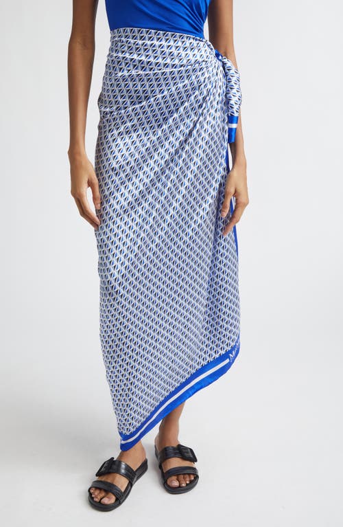 MAX MARA beachwear foam geo print silk scarf