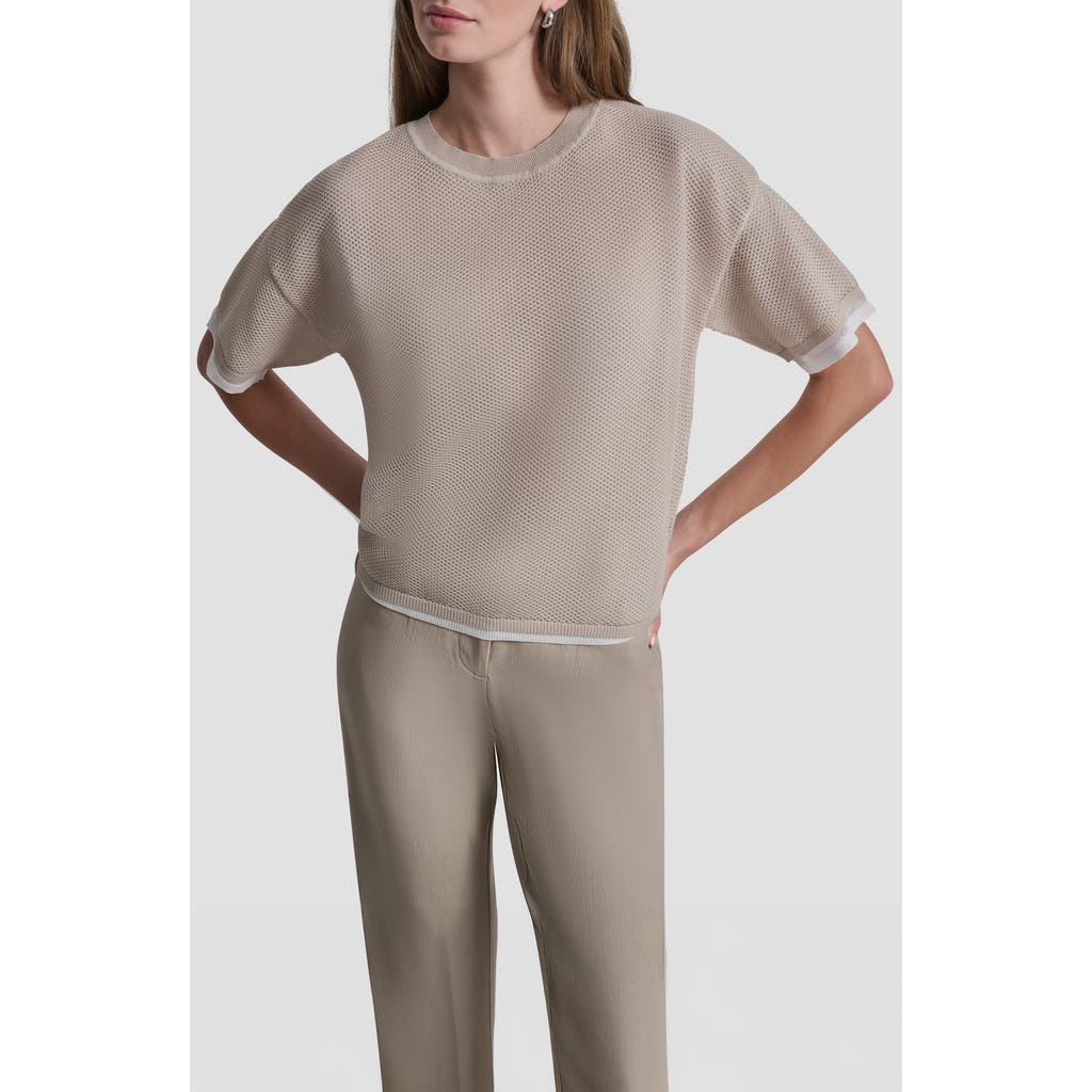 DKNY Boxy Mesh Overlay Top