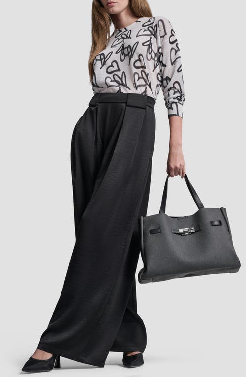 DKNY Pleated Wide-Leg Satin Pants