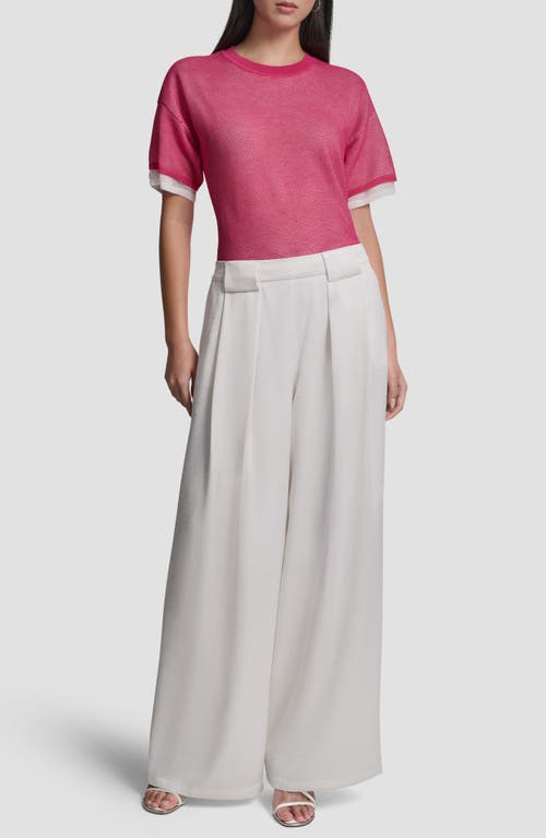 DKNY Pleated Wide-Leg Satin Pants