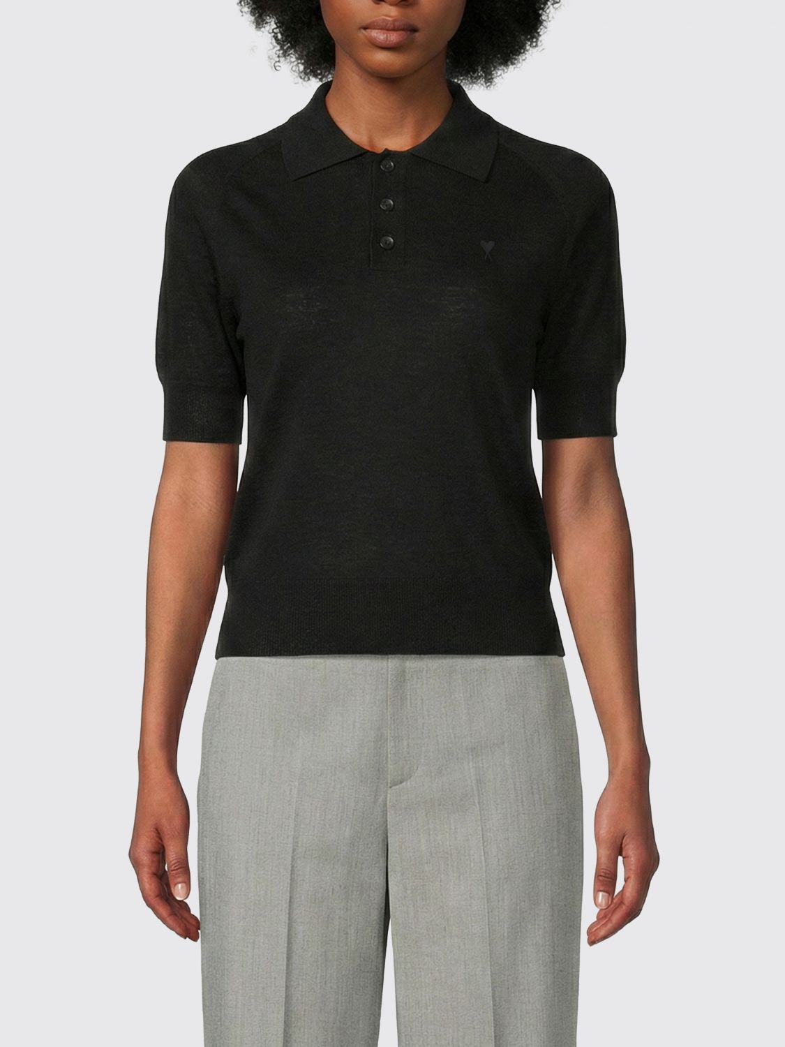 AMI Ami Paris Wool Knit Polo Shirt