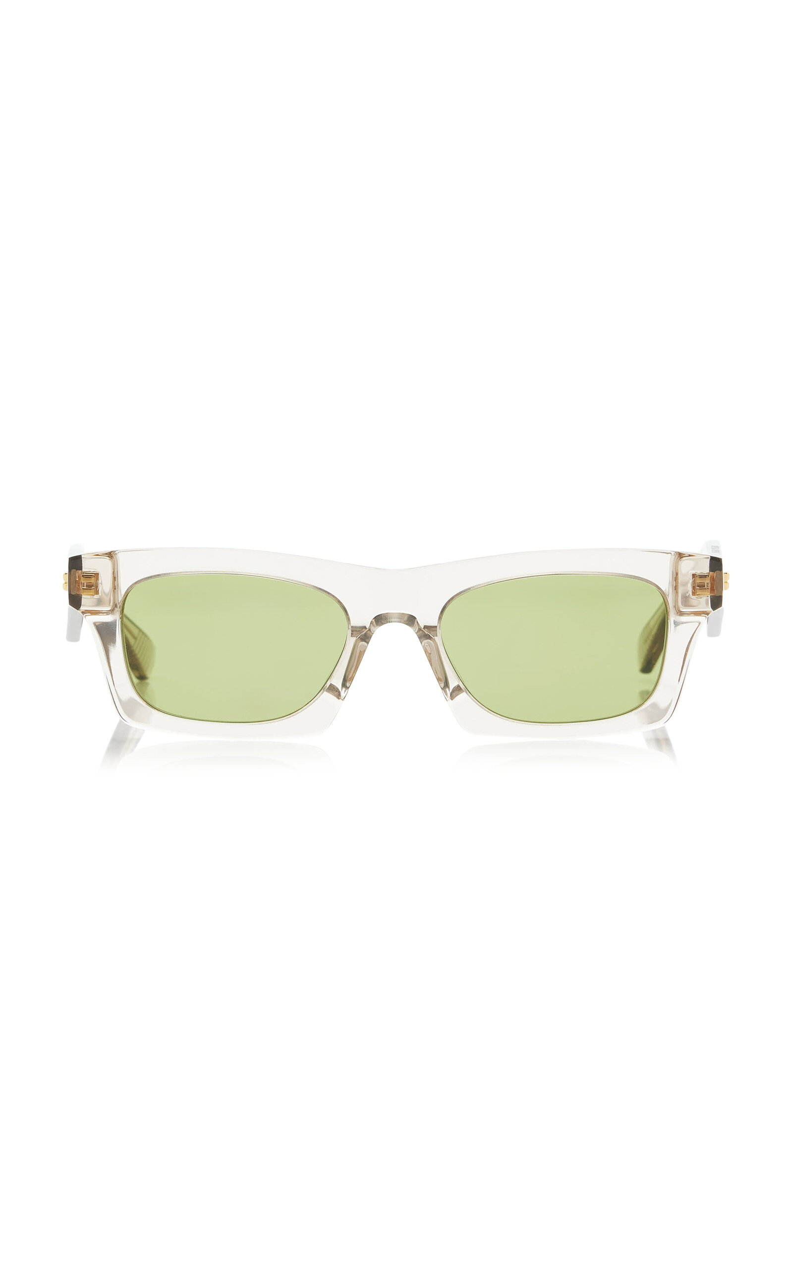 Bottega Veneta Bv1078s Squared Mask Acetate Sunglasses - Black