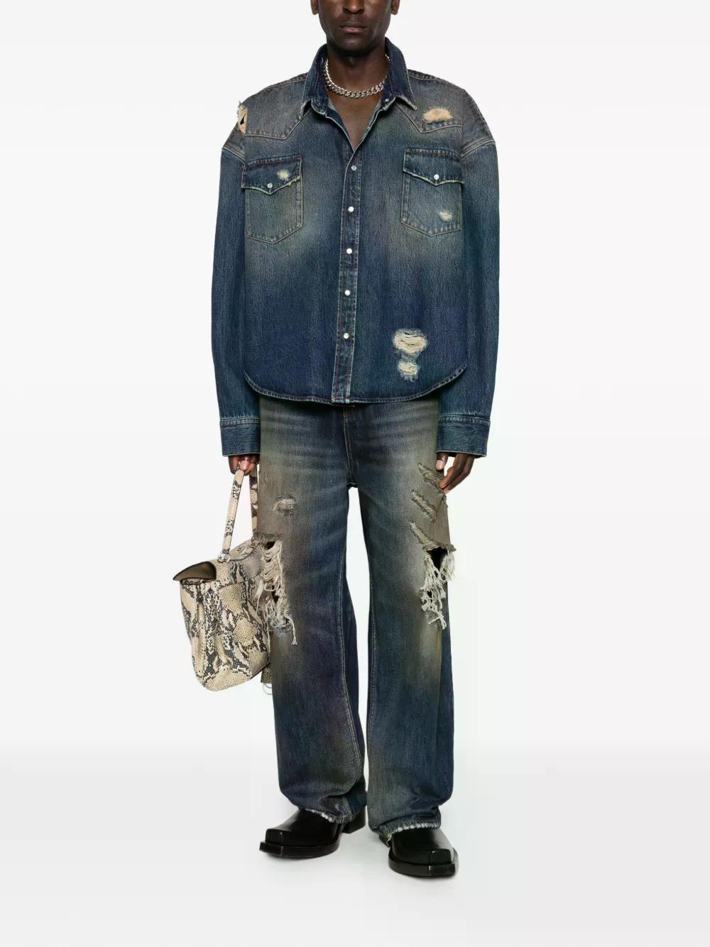 VETEMENTS distressed flap-pocket shirt