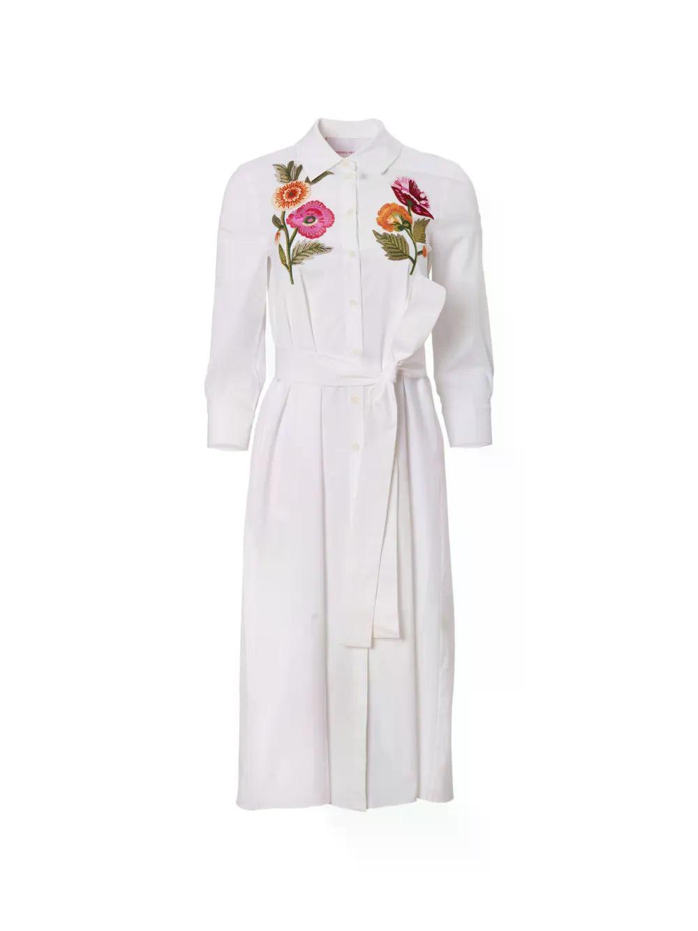 Anthropologie Embroidered Shirt Dress In White - 62% Off | Editorialist