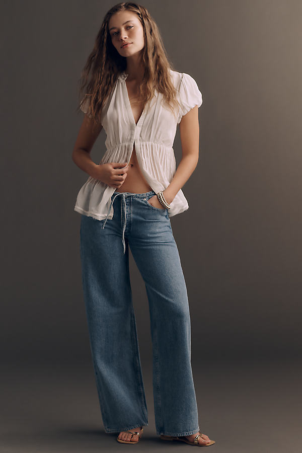 DL1961 DL1961 Sienna Aura Drawstring Low-Slung Wide-Leg Jeans